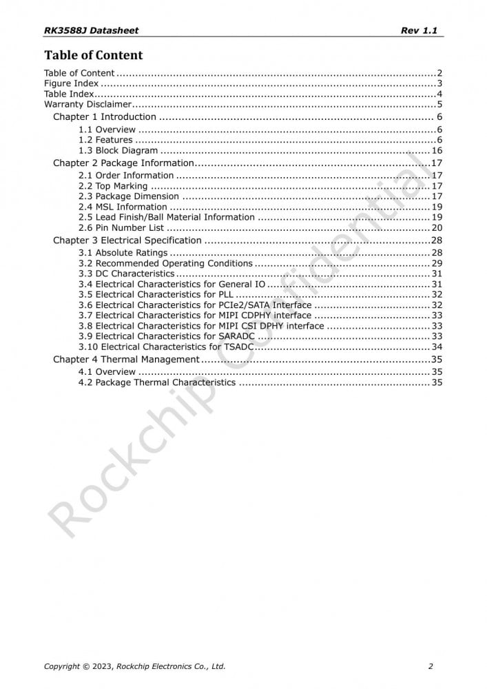 RK3588J datasheet page 2