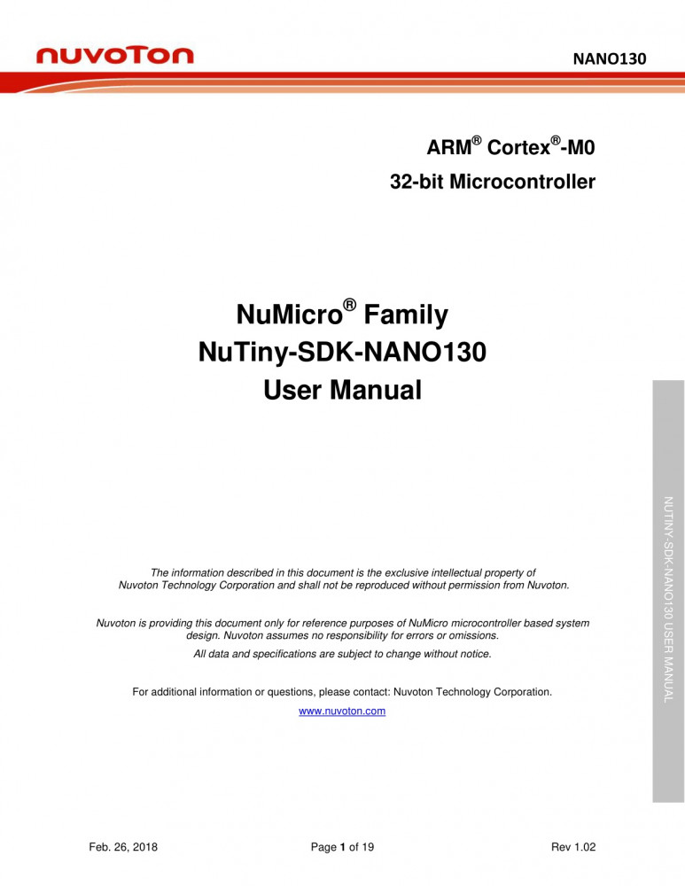 NuTiny-SDK-NANO130 manual page 1