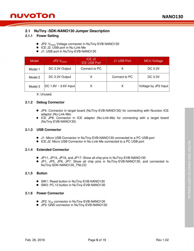 NuTiny-SDK-NANO130 manual page 5