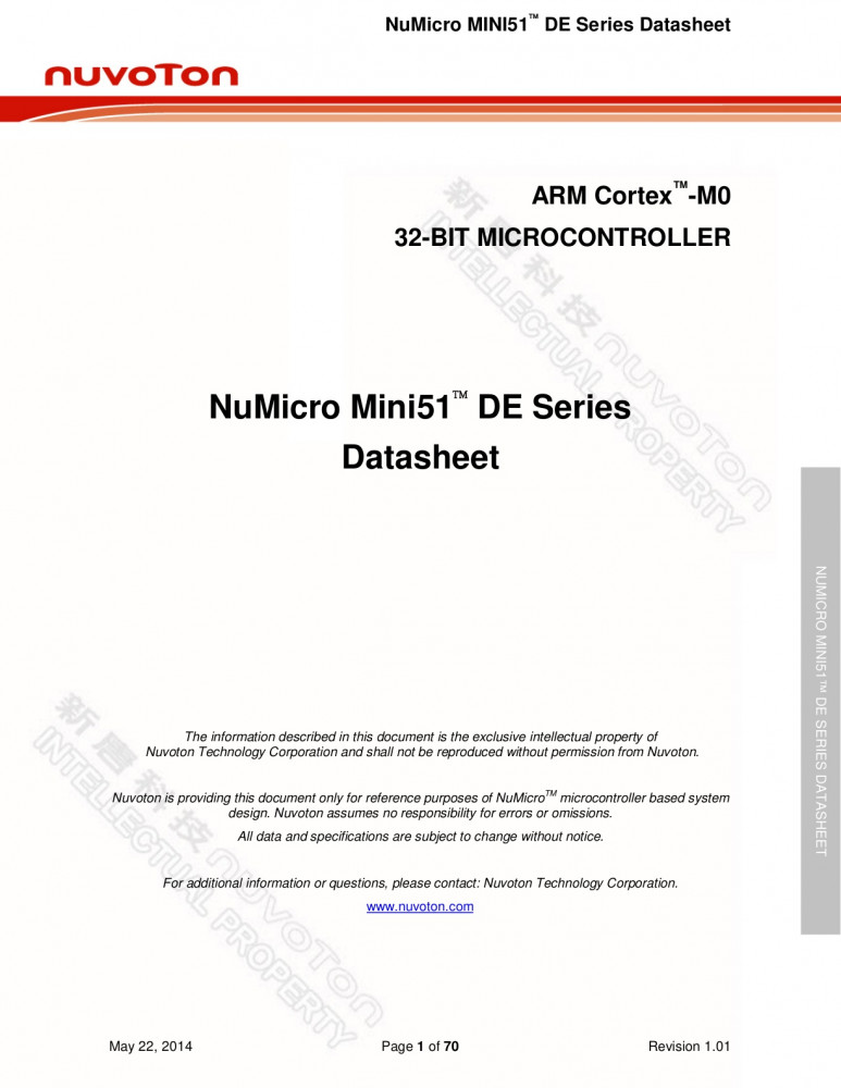 MINI51FDE datasheet page 1