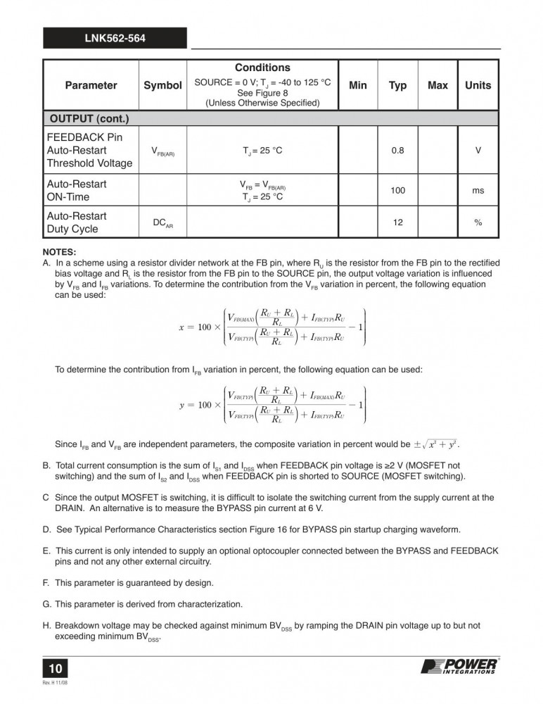 LNK563PN datasheet page 10