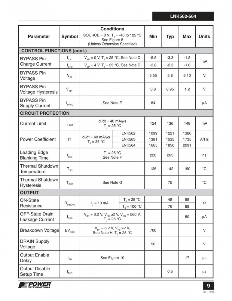 LNK563PN datasheet page 9