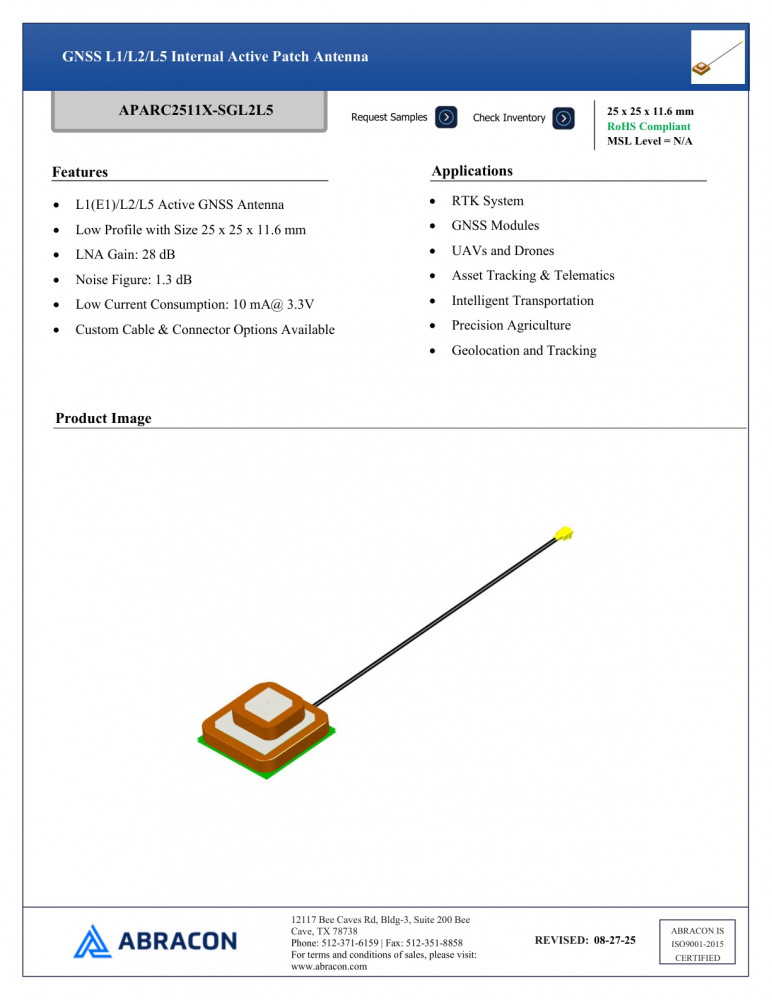 APARC2511X-SGL2L5 datasheet page 1