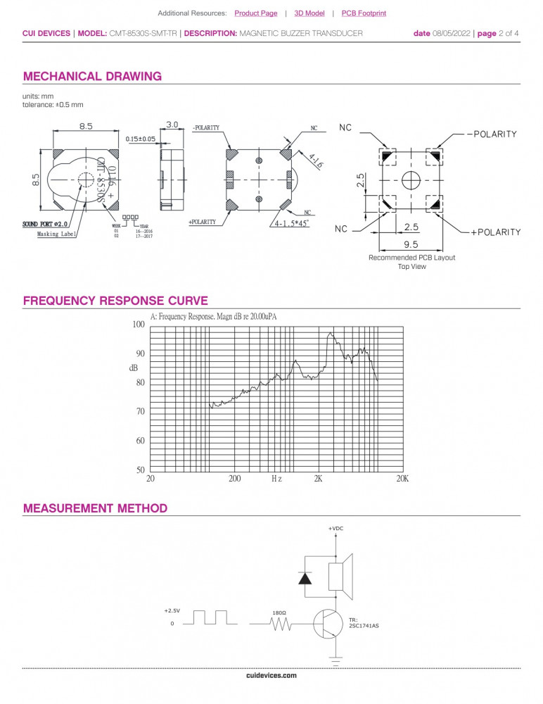 CMT-8530S-SMT-TR datasheet page 2