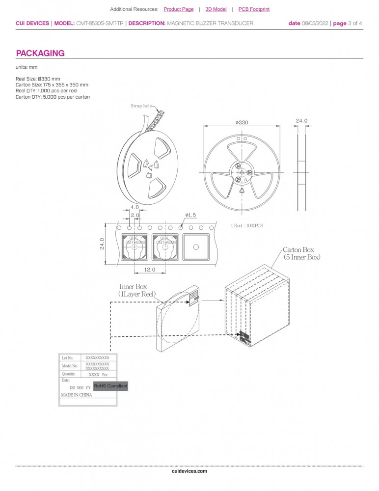CMT-8530S-SMT-TR datasheet page 3