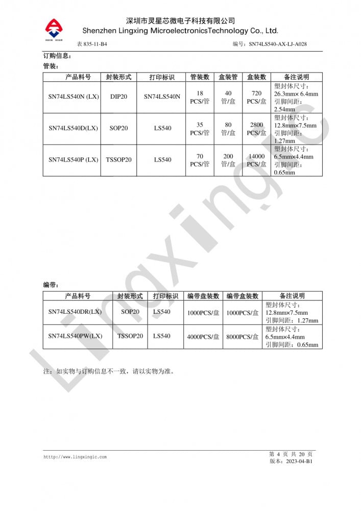 SN74LS540D(LX) datasheet page 4