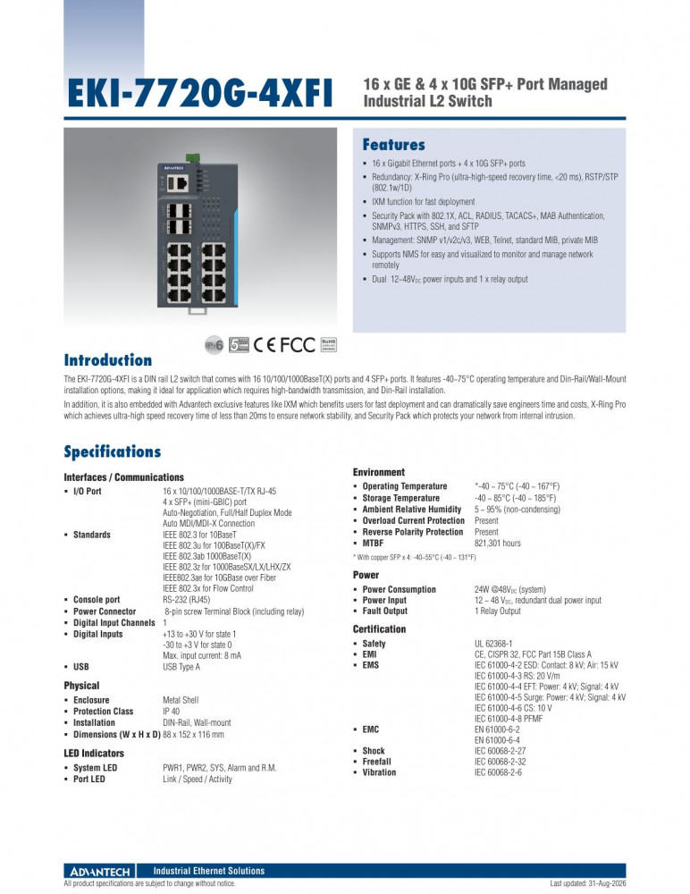 EKI-7720G-4XFI technical document page 1