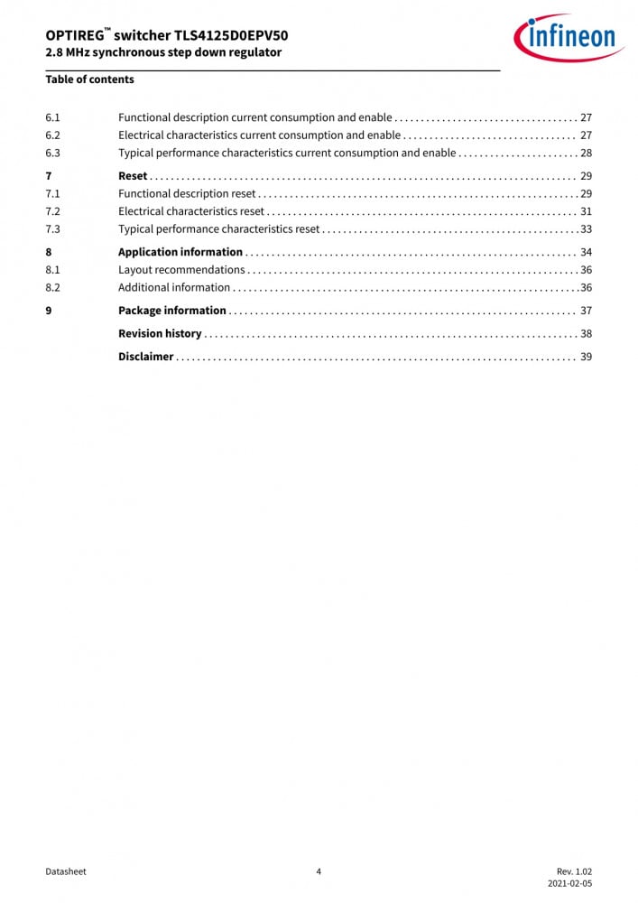TLS4125D0EPV50 datasheet page 4