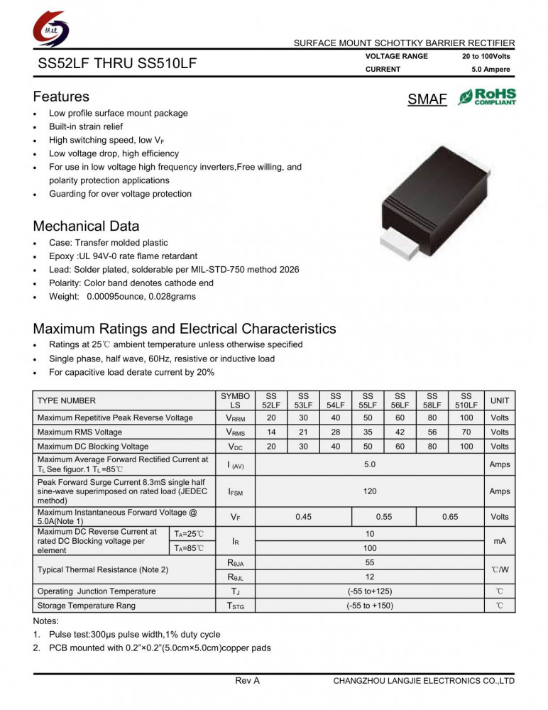 SS510L datasheet page 1