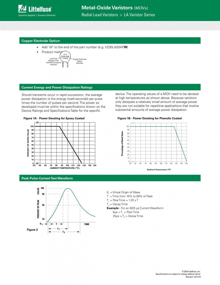 Littelfuse LA Series datasheet page 4