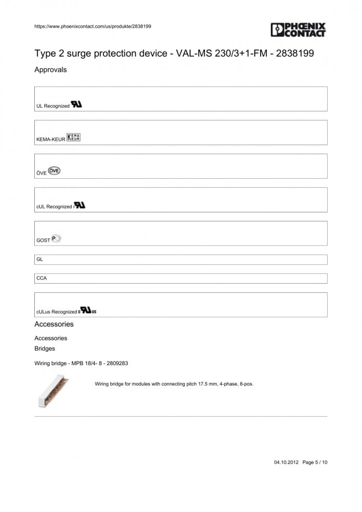 Phoenix Contact 2838199 technical document page 5