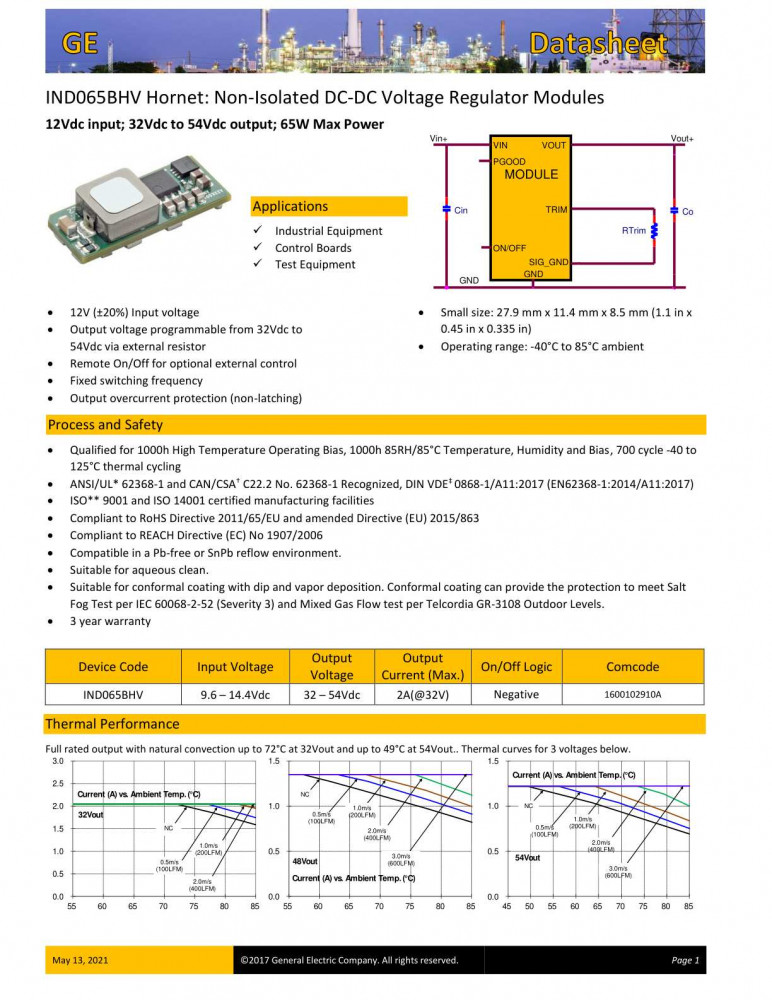 IND065BHV datasheet page 1