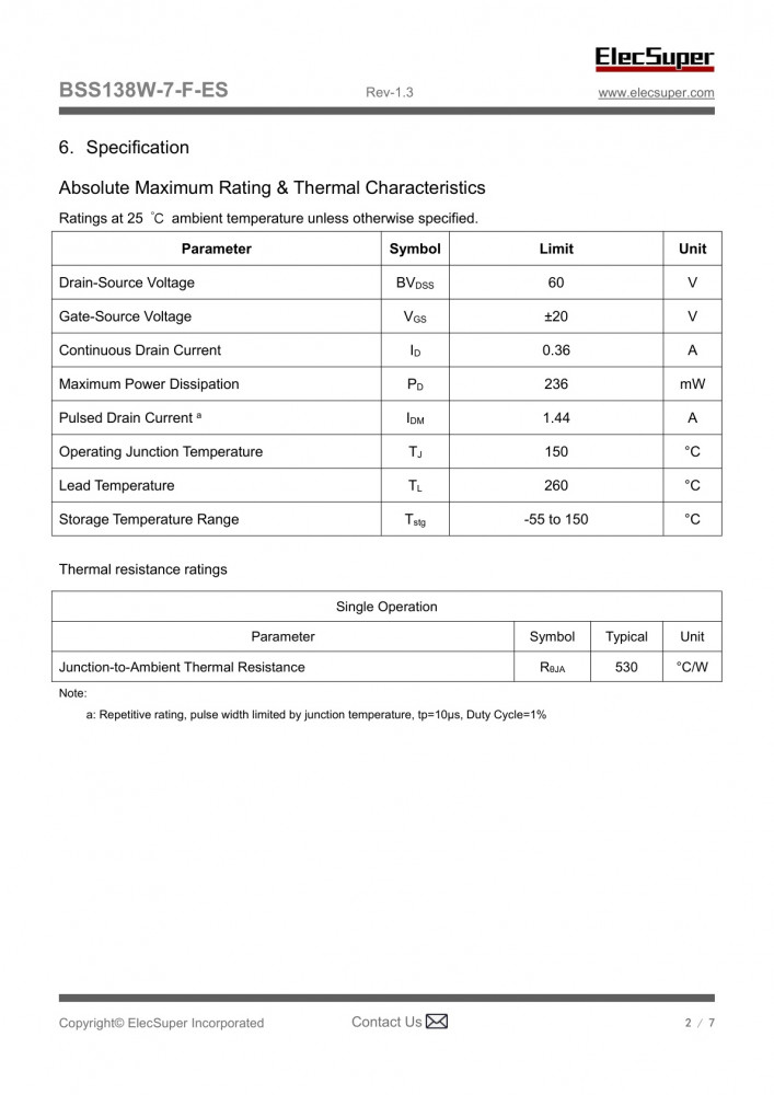 BSS138W-7-F-ES datasheet page 2