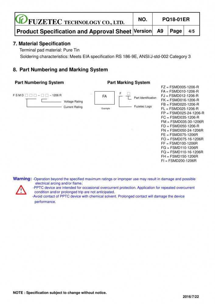 FUZETEC FSMD1206 specification page 4