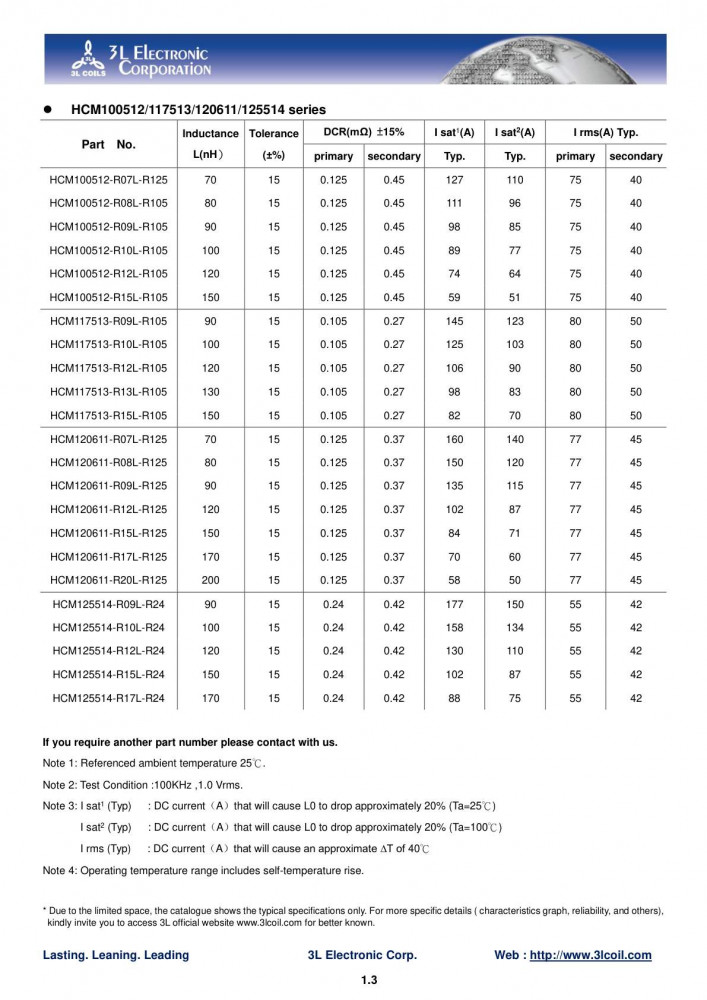 HCM series technical document page 3