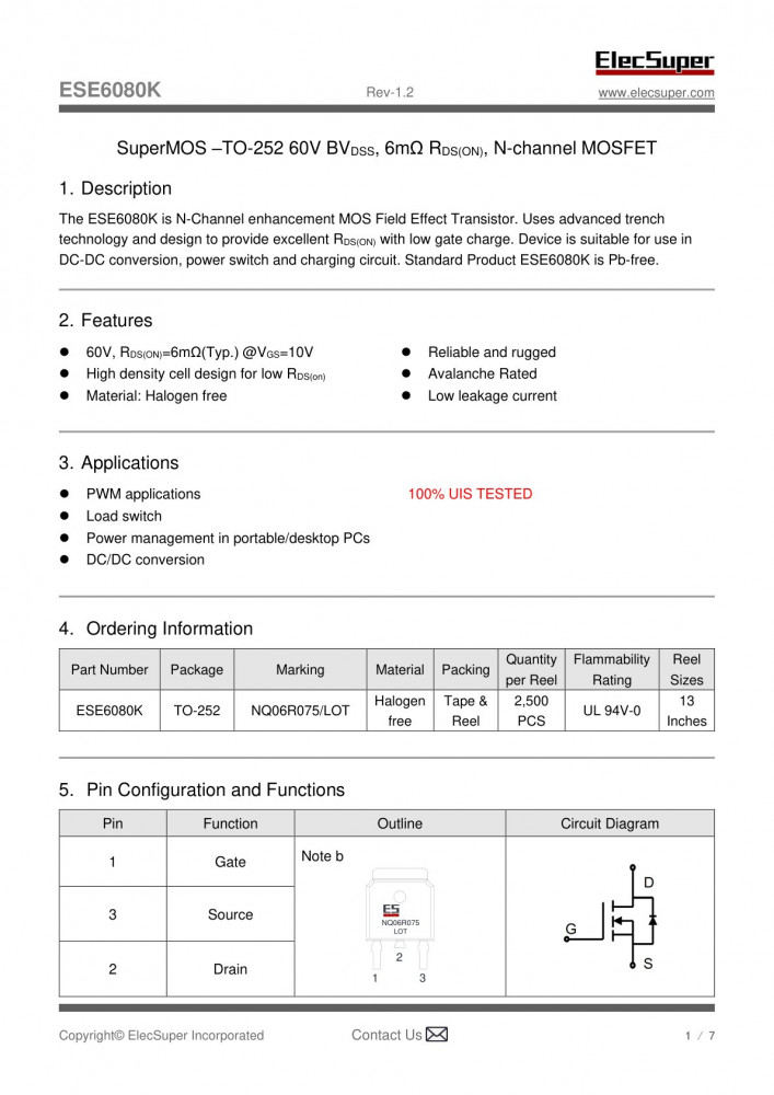 ESE6080K datasheet page 1