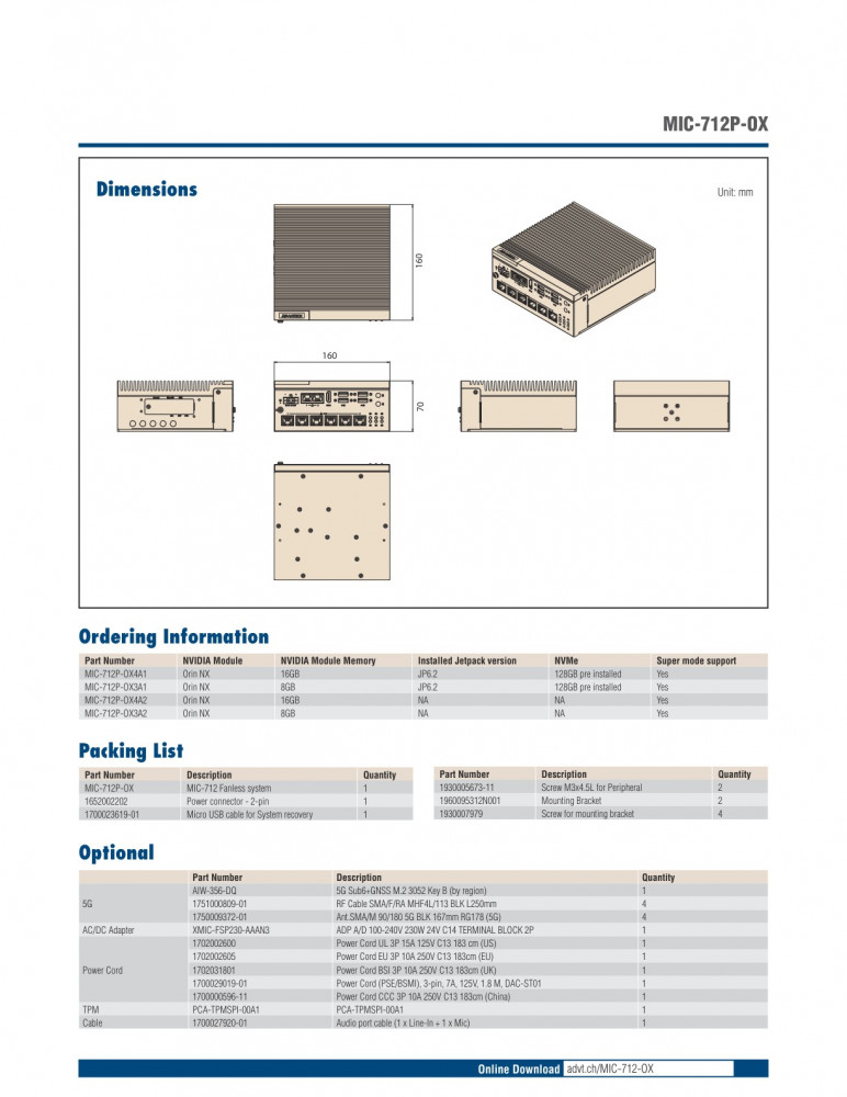MIC-712P-OX product document page 2