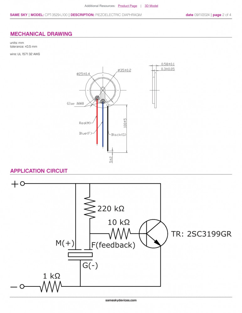 CPT-3529-L100 datasheet page 2