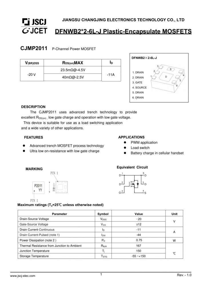 CJMP2011 datasheet page 1