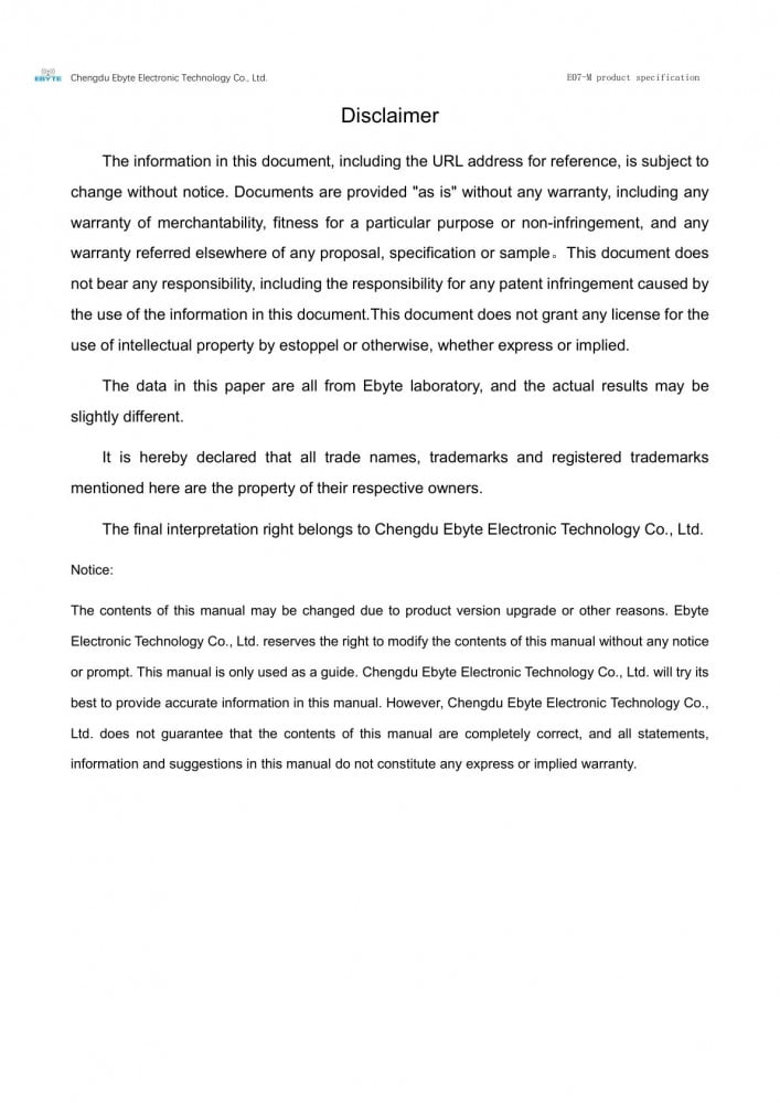 E07-M datasheet page 3