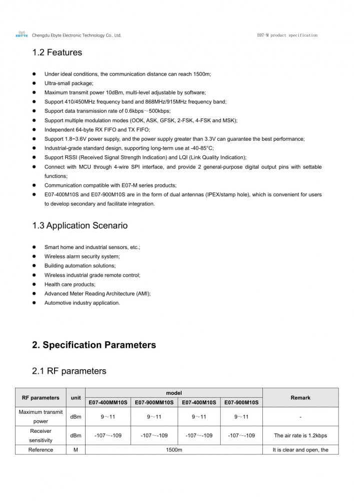 E07-M datasheet page 5