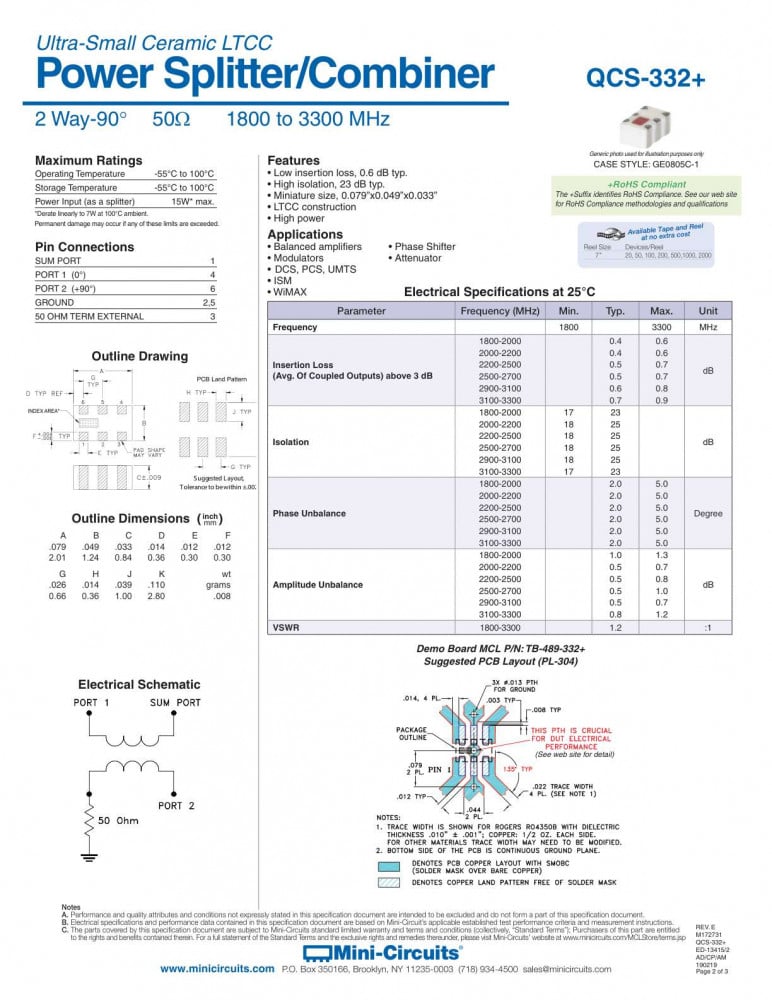 QCS-332+ datasheet page 2