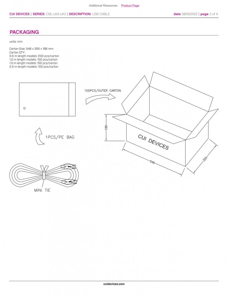 CBL-UA3-UA3-10WT product documentation page 3