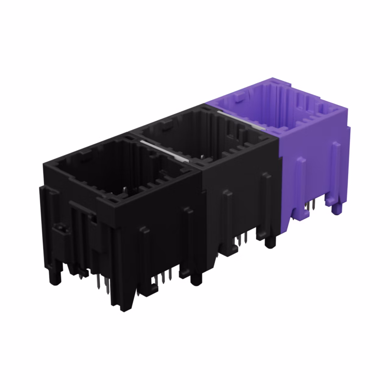 stAK50h 3 Bay Vertical Hybrid Header, 96 Circuits, Bay 1: 32 Circuits/Key 1/Black; Bay 2: 32 Circuits/Key 3/Dark Gray; Bay 3: 32 Circuits/Key 4/Purple; Tube for sale