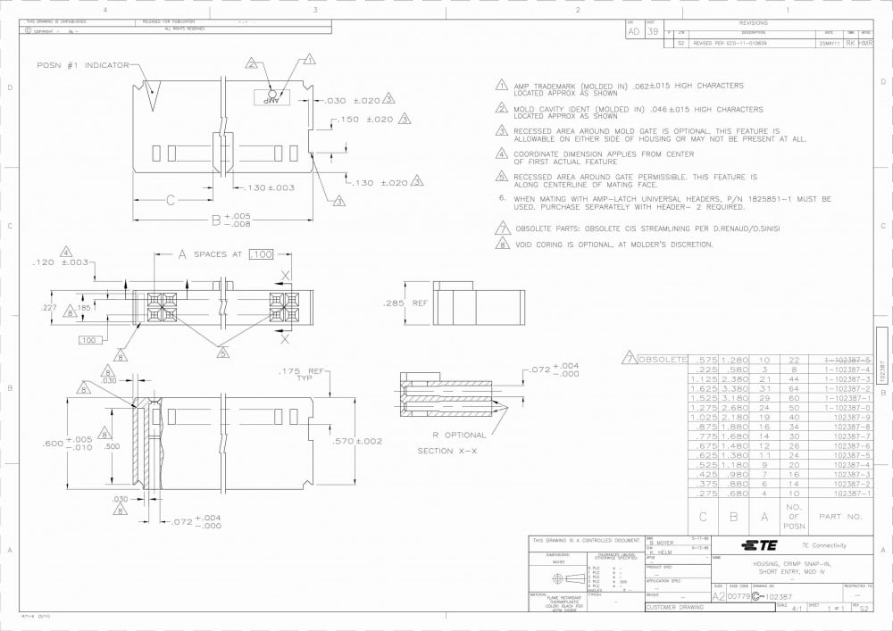 TE Connectivity 102387-1 technical document preview