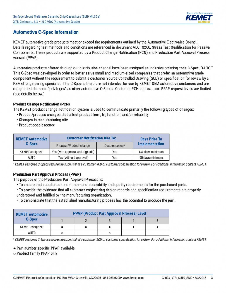 KEMET automotive X7R datasheet page 3