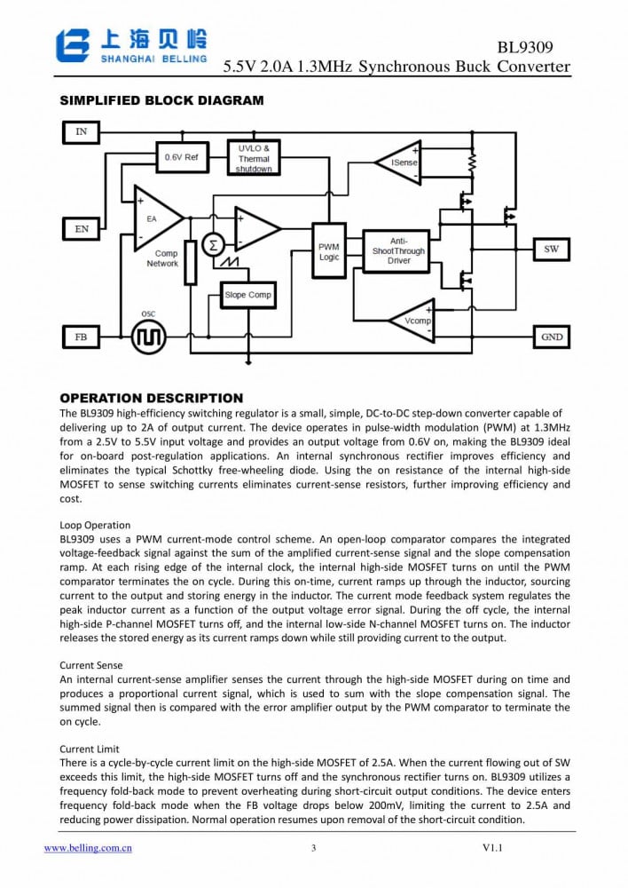 BL9309 datasheet page 3