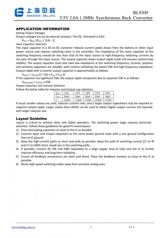 BL9309 datasheet page 7
