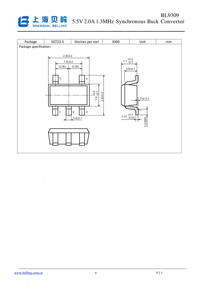 BL9309 datasheet page 9