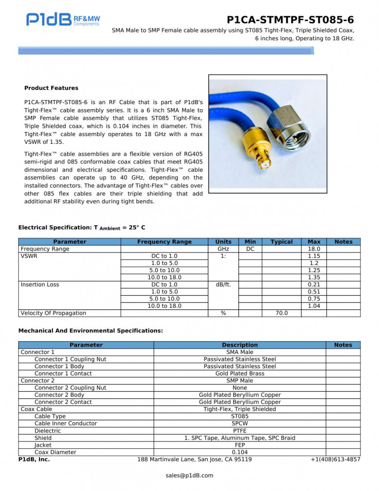P1CA-STMTPF-ST085-6 product document image, page 1