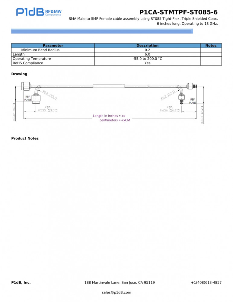P1CA-STMTPF-ST085-6 product drawing image, page 2