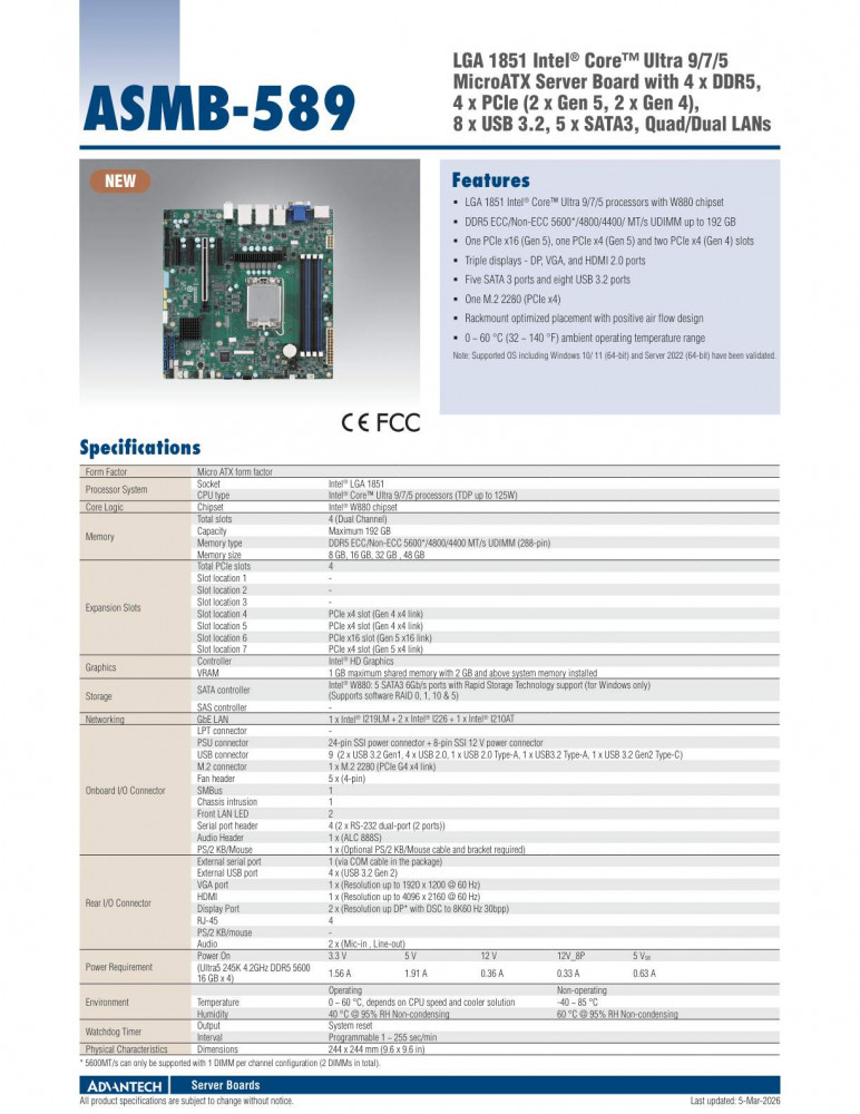 ASMB-589 product documentation page 1