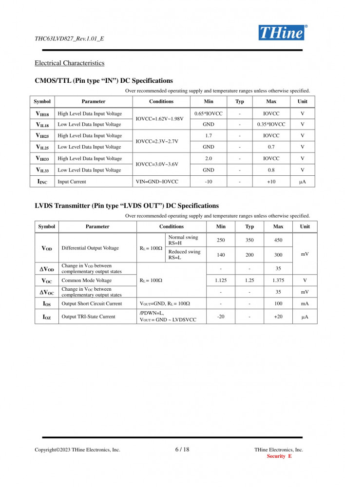 THC63LVD827 datasheet page 6