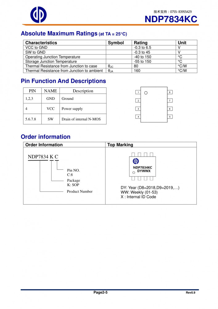 NDP7834KC datasheet page 2