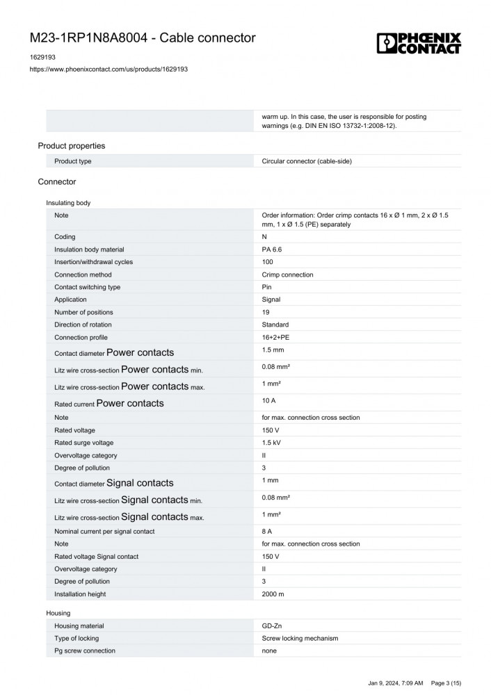 Phoenix Contact 1629193 technical document page 3