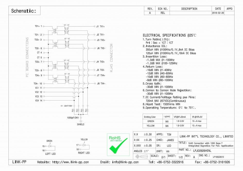 LPJG0926HENL technical document page 1