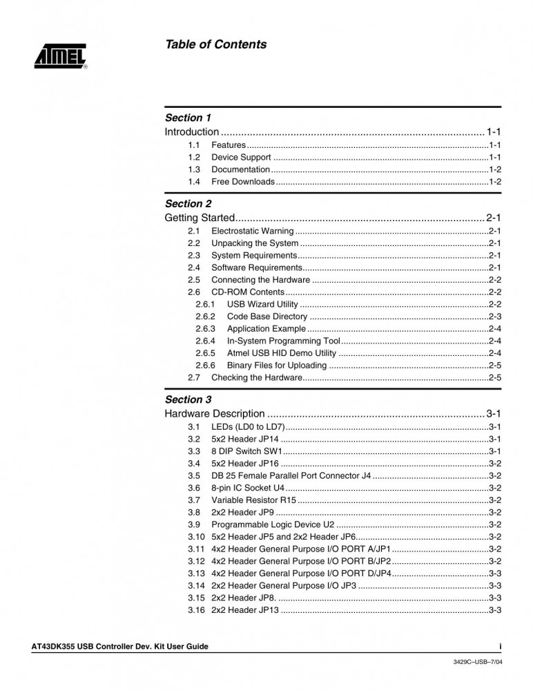 AT43DK355 document page 3