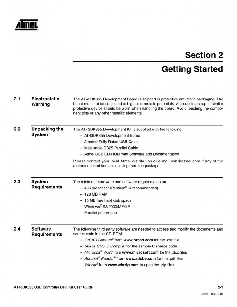 AT43DK355 document page 7