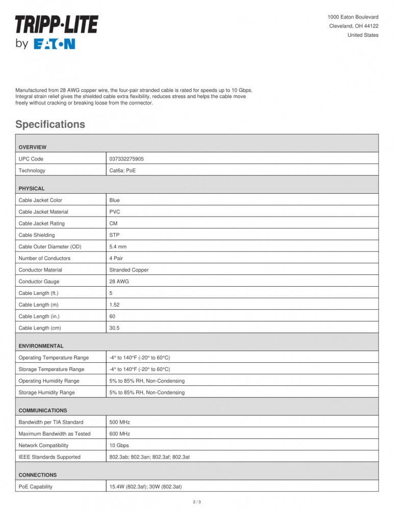 N262-S05-BL technical document page 2