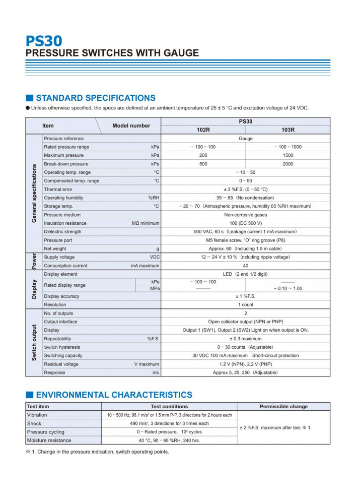 Nidec PS30 product documentation, page 2
