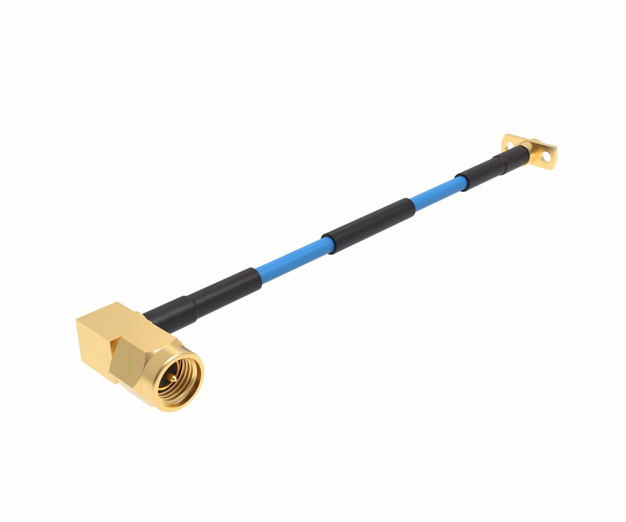 SMA Straight Bulkhead Jack to SMA Right-Angle Plug on RG-316 Double Shielded Cable, 457.20mm Length, 50 Ohms