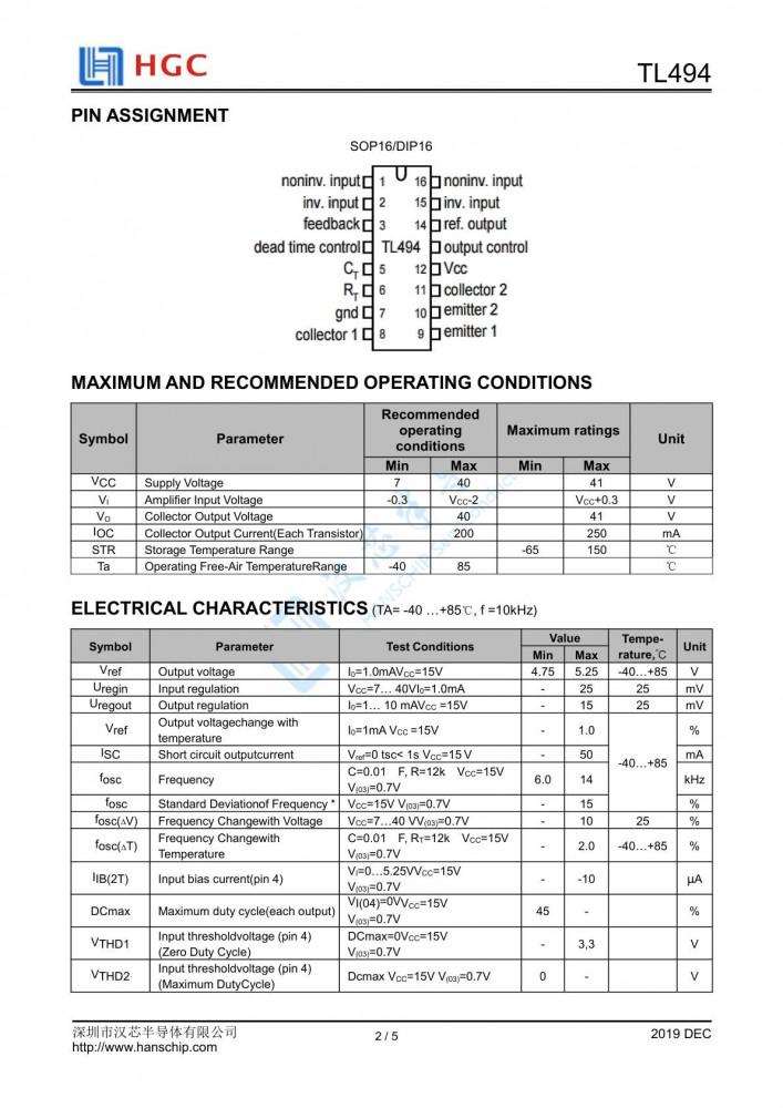 TL494IDRG datasheet page 2