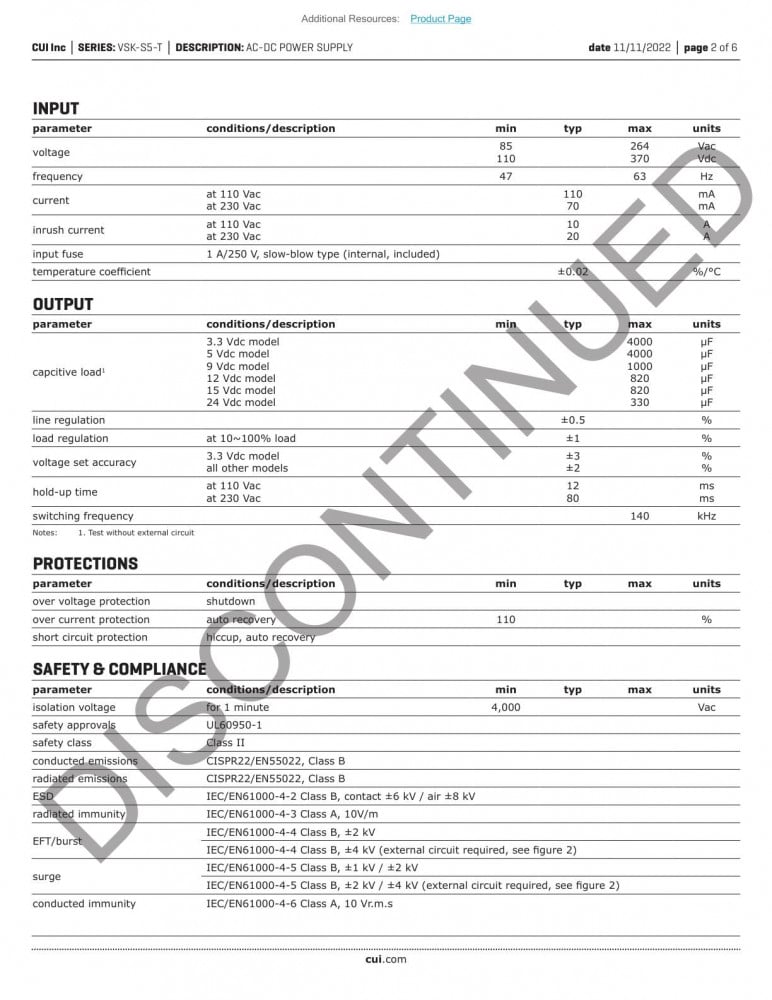 VSK-S5-15UA-T datasheet page 2