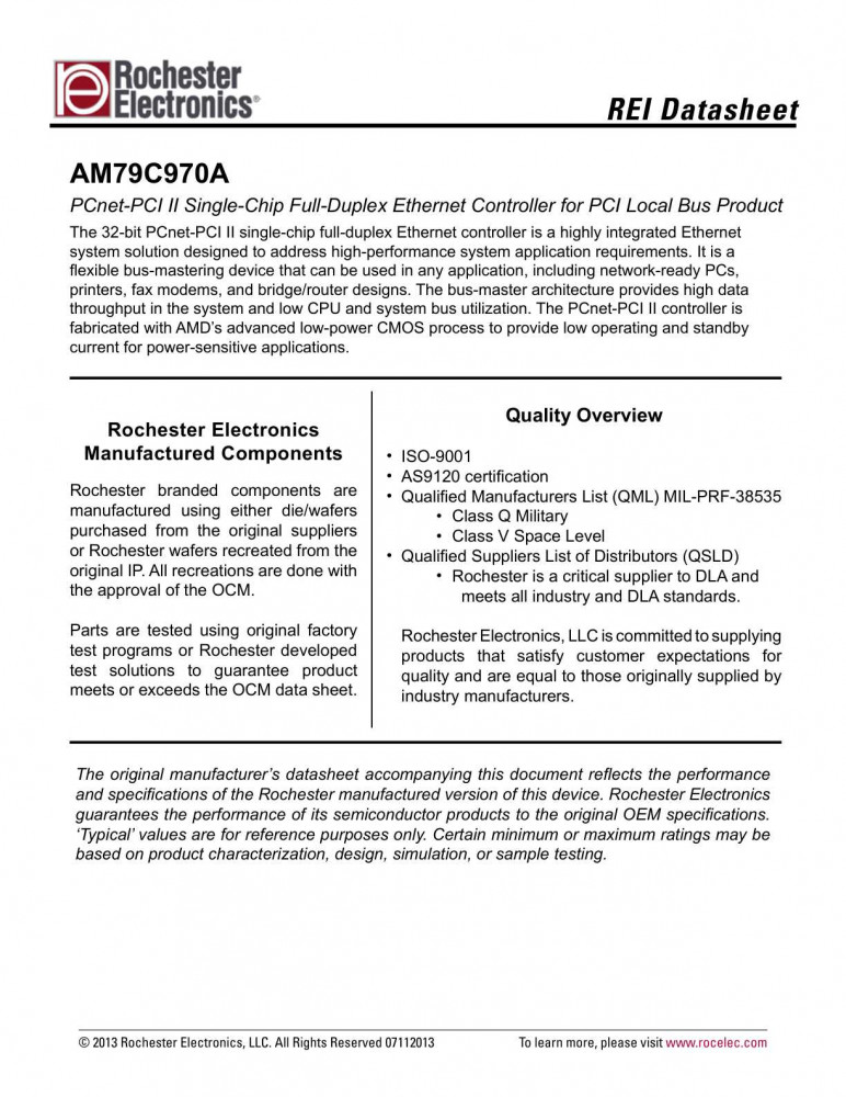 AM79C970A datasheet page 1