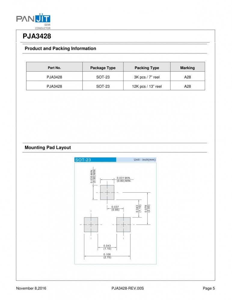 PJA3428 datasheet page 5