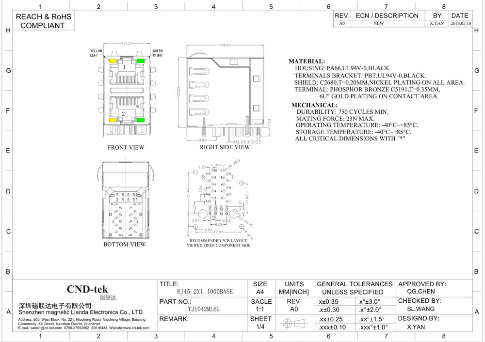 T21042ML6G technical drawing page 1
